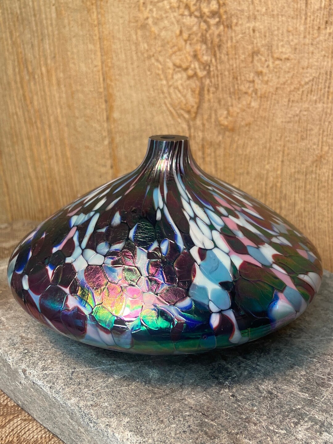 Art Glass Oil Lamp, Iridescent, Liquid Candle, Decorative Glass - Etsy