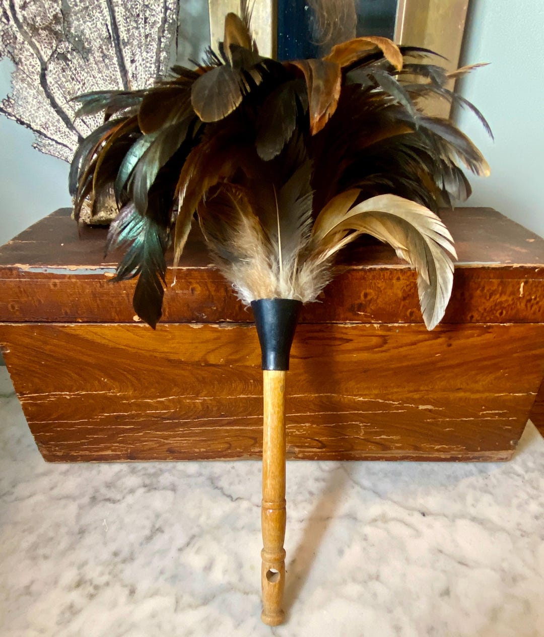 Victorian Feather Duster: Antique Style Wooden Handle, Vintage Home ...