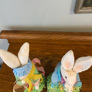 Vintage Easter Bunnies, Styrofoam Dressed Bunnies, Standing, Rabbits ...