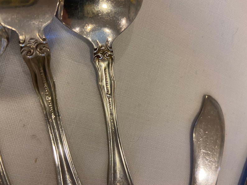 Vintage Westmoreland Sterling Silver Flatware Set - George and Martha ...