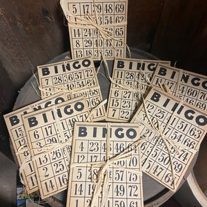 5 Vintage Bingo Cards, Farmhouse Decor, Vintage Style Decor, - Etsy