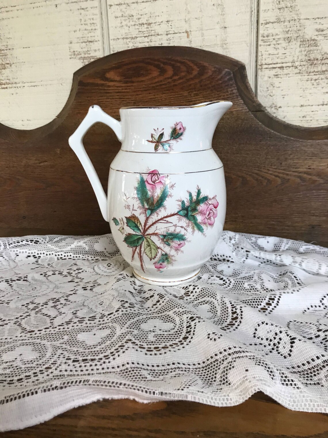 Ironstone Pitcher Moss Rose Ironstone Covered Jar Antique | Etsy