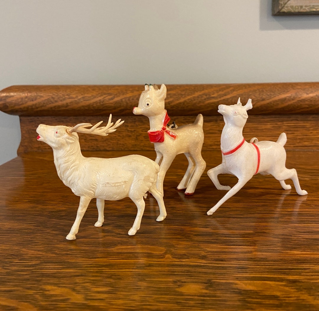 Vintage Reindeer, Celluloid Deer, Rudolf the Red Nose Reindeer, Stag - Etsy