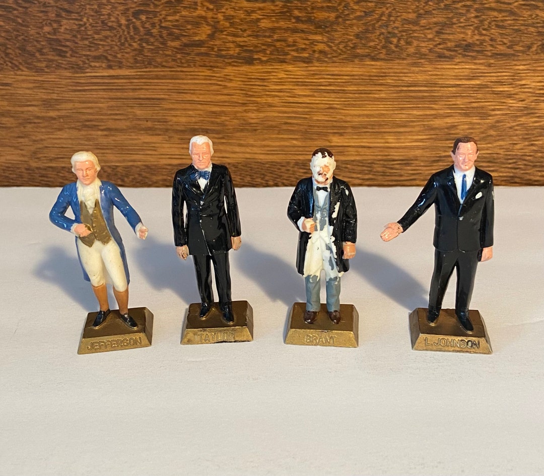 Marx Miniature Plastic President Figurines. Jefferson, Taylor, Grant, L ...