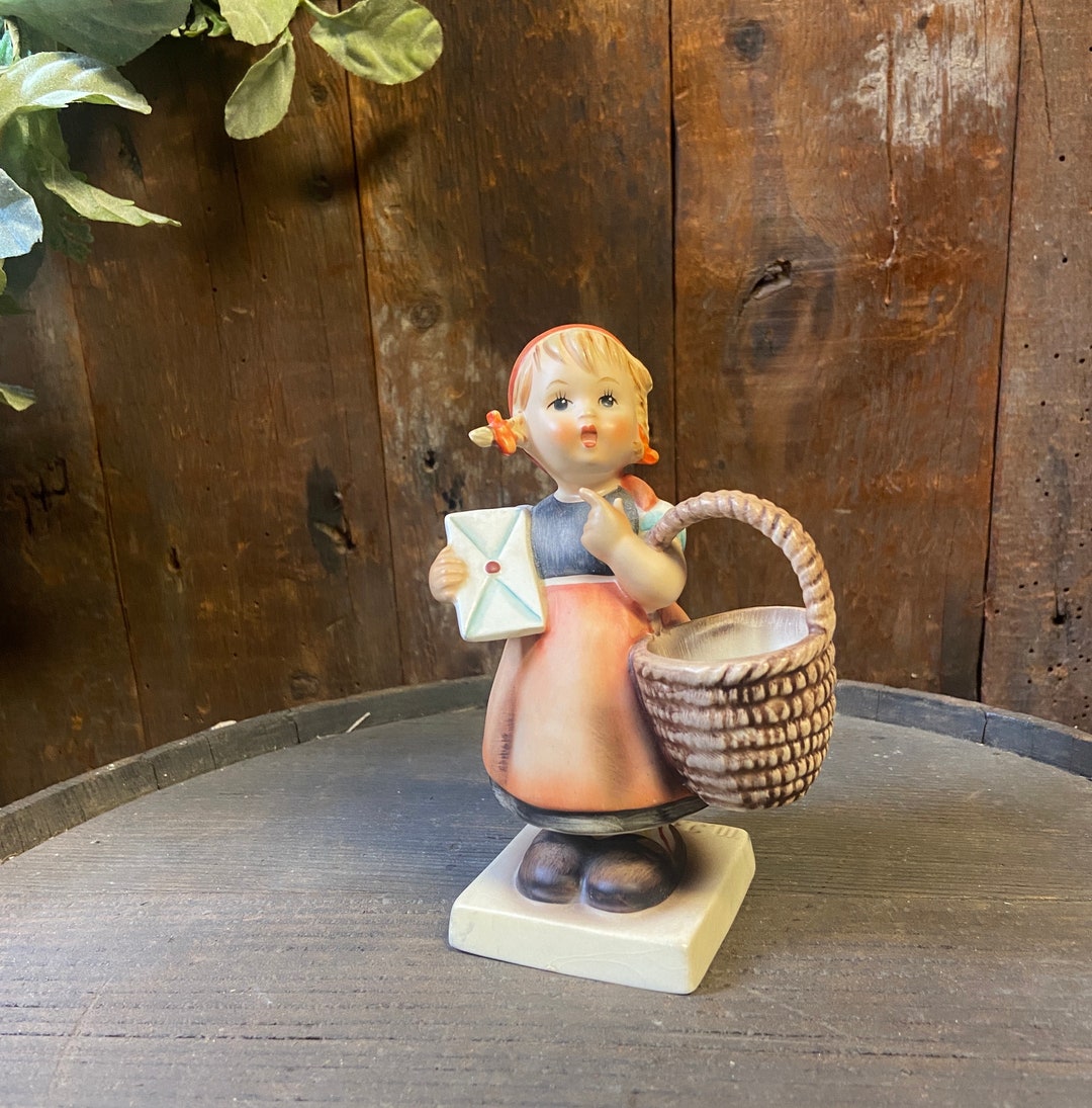 Hummel Figurine, Girl With Basket and Letter, Meditation Girl”, W. Germany, 5” - Etsy