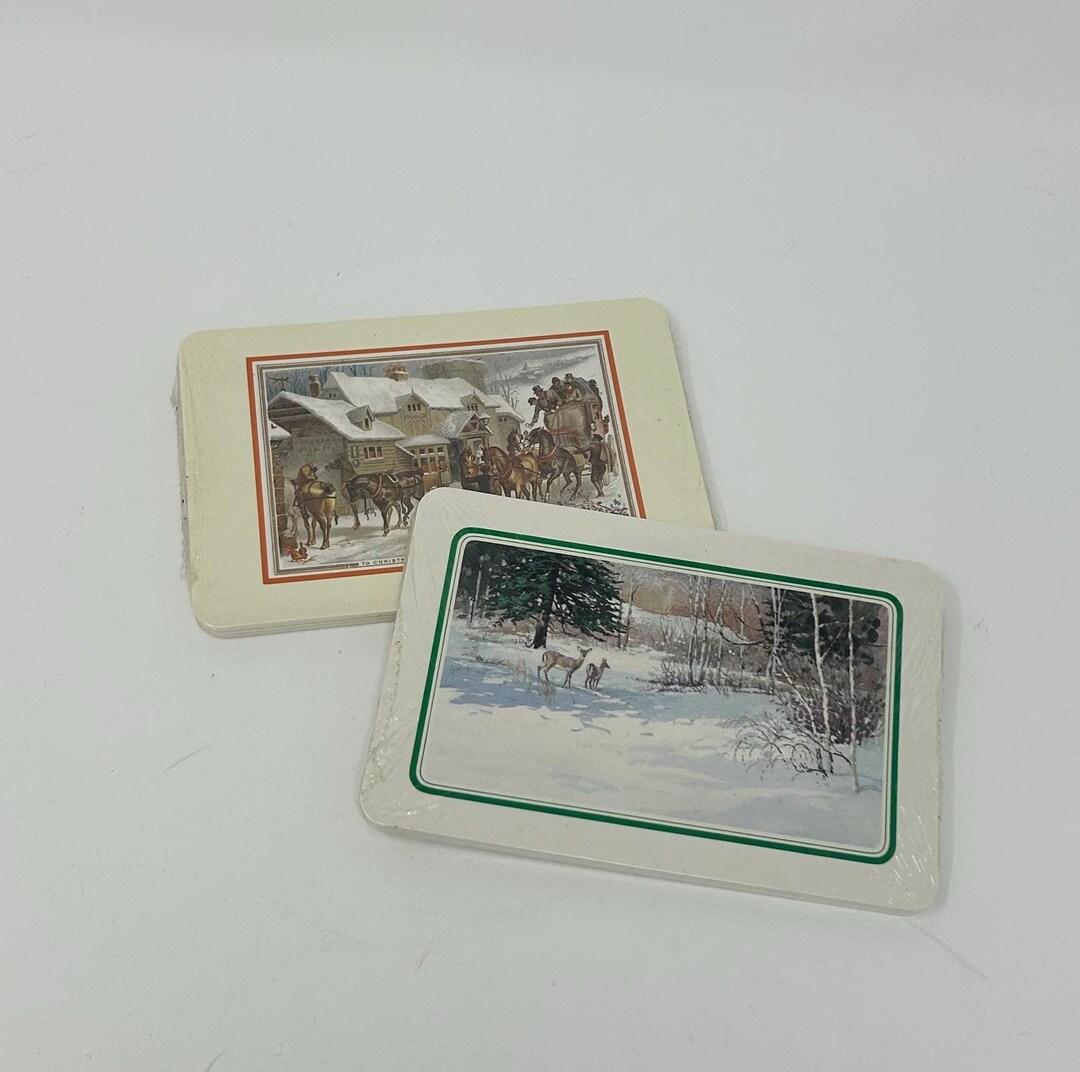 Vintage Hallmark Holiday 4X6 Postcards PX 102-7 PX 121-7 Two Packs of ...