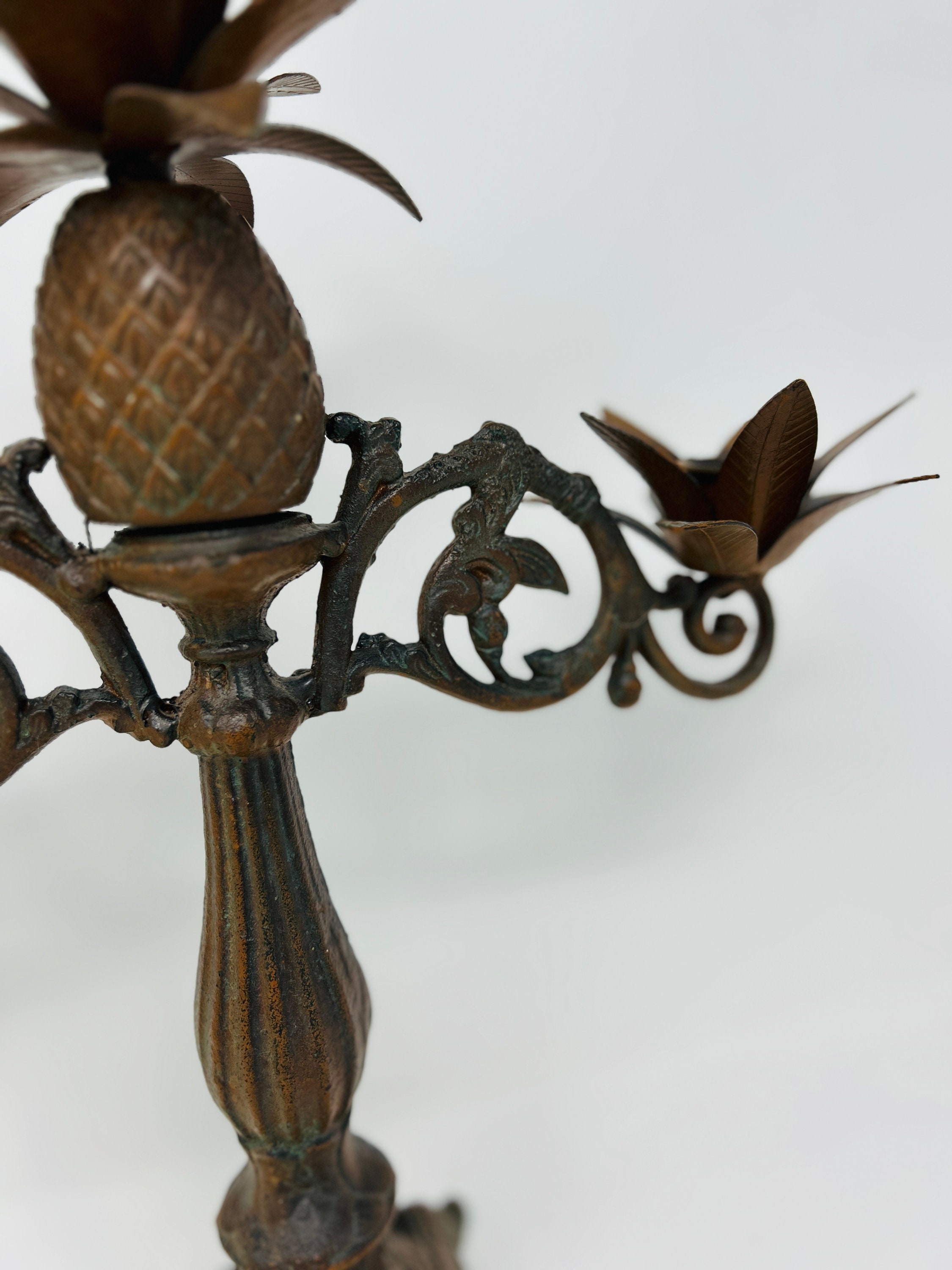 Vintage Cast Iron Pineapple 3-candle Holder - Pineapple Candelabra ...