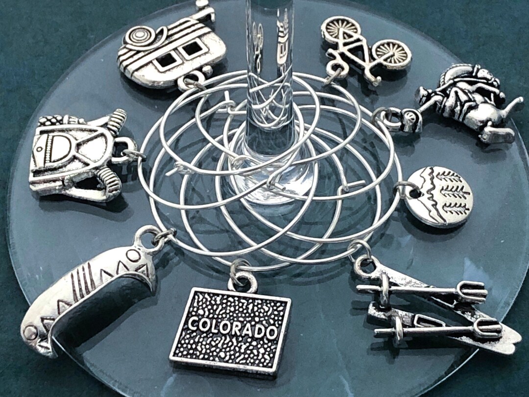 Colorado Wine Glass Charms, Hostess Gift Ideas, Colorado Themed Gift ...