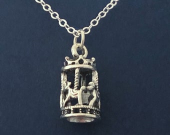 Carousel Necklace Carousel Jewelry Enamel Carousel Charm - Etsy