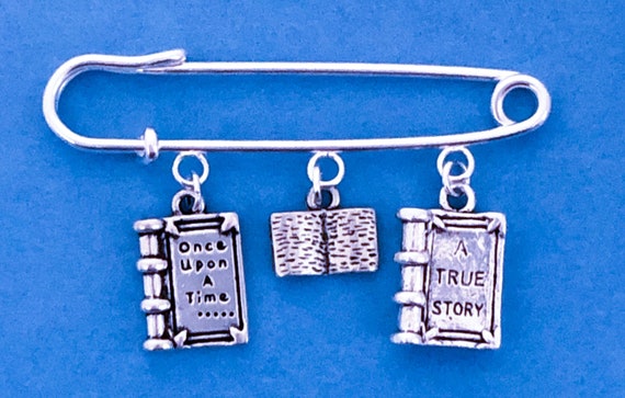 Book Lovers Brooch Book Themed Kilt Pin Shawl Pin Gift for | Etsy