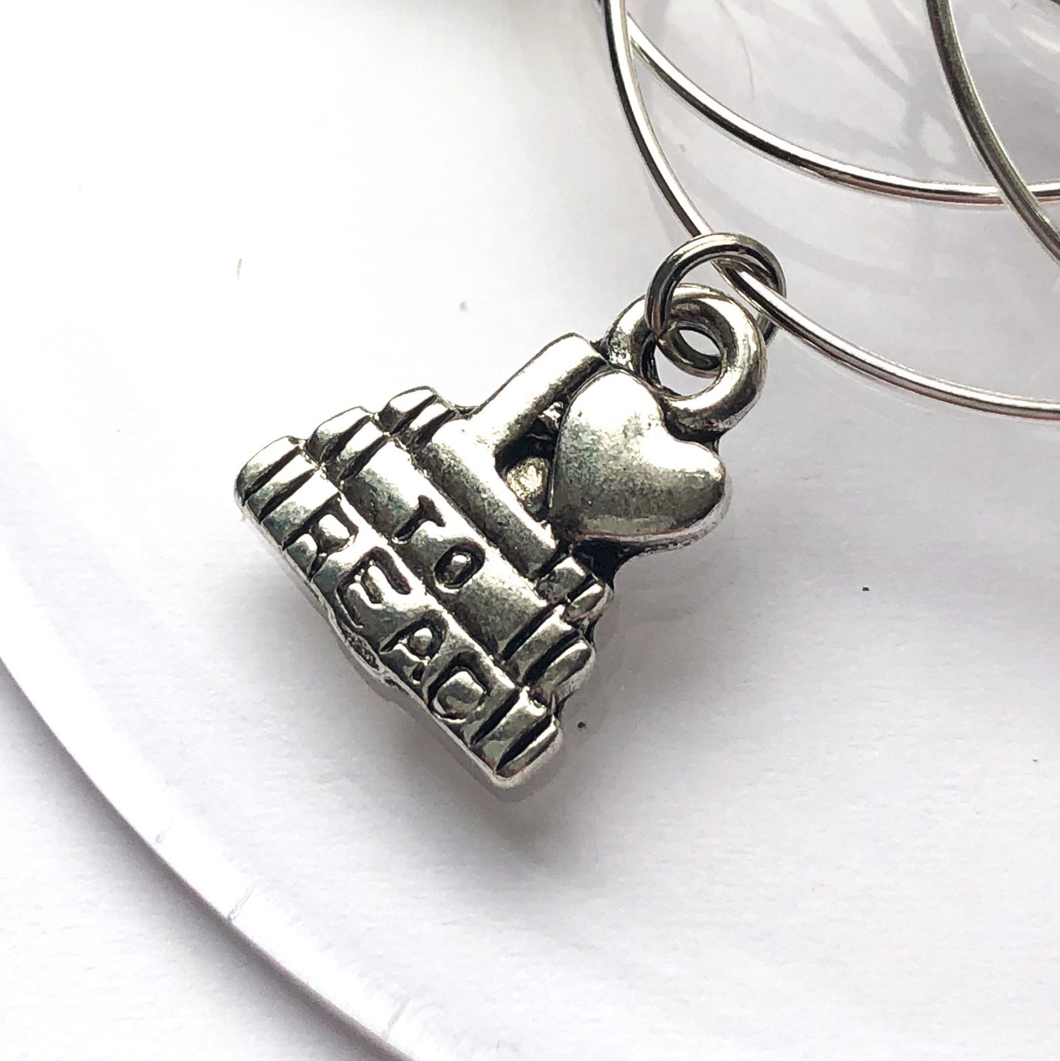Book Lover Wine Glass Charms Book Club Hostess Gift Literary | Etsy Canada