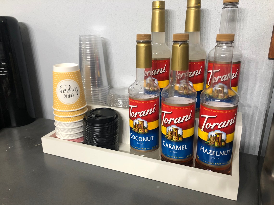 Coffee Bar Wine Bar Organizer Torani Syrup Rack Espresso - Etsy