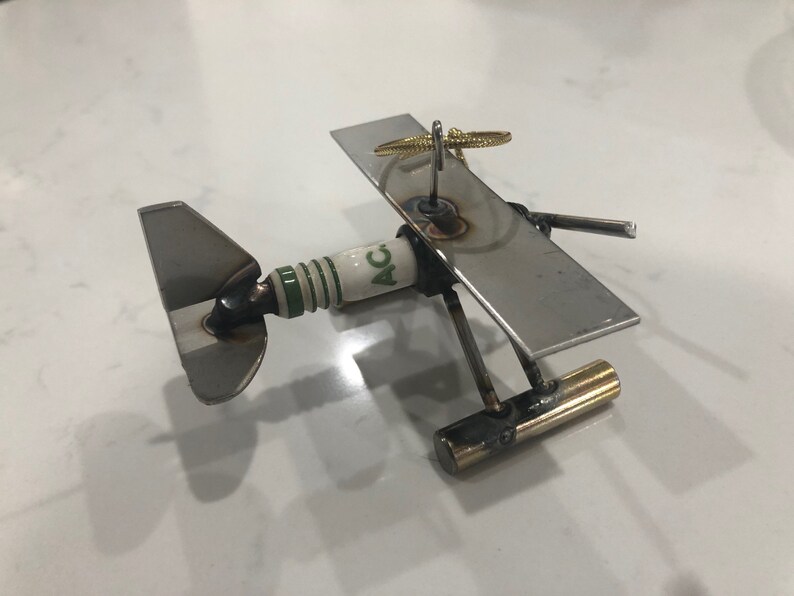 CHRISTMAS Handmade Metal Airplane Sea Plane Christmas Ornament WW1 WW2 ...