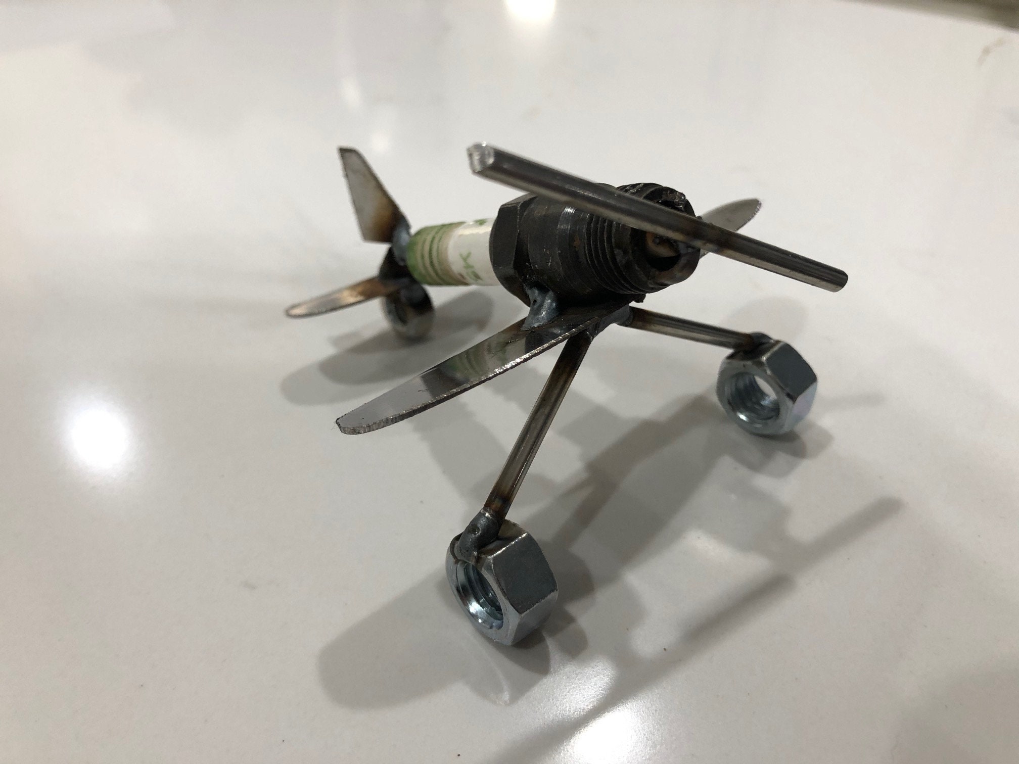 CHRISTMAS Hand Made Metal Spark Plug Airplane WW1 Military WW2 - Etsy