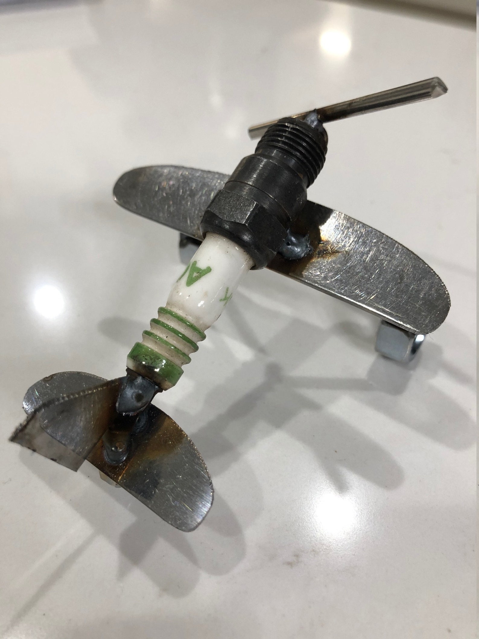 CHRISTMAS Hand Made Metal Spark Plug Airplane WW1 Military WW2 - Etsy