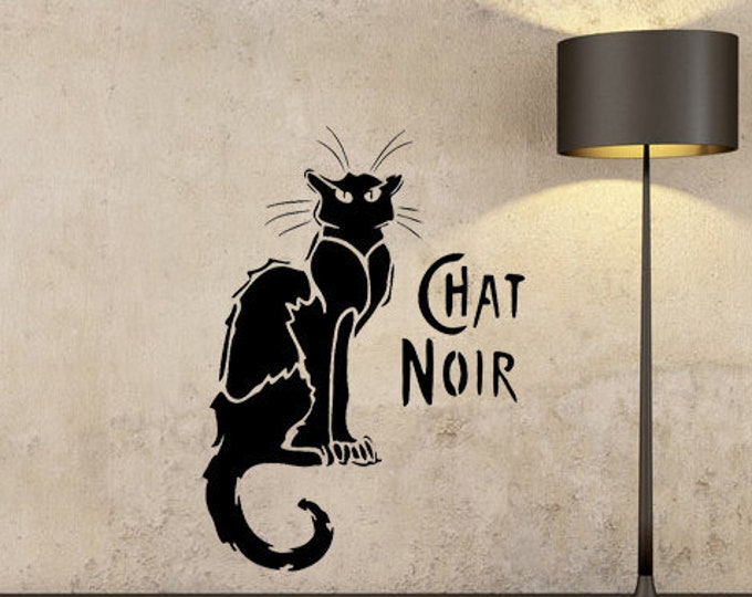 Chat Noir Black Cat Reusable STENCIL for Home Wall Interior Decor - Etsy