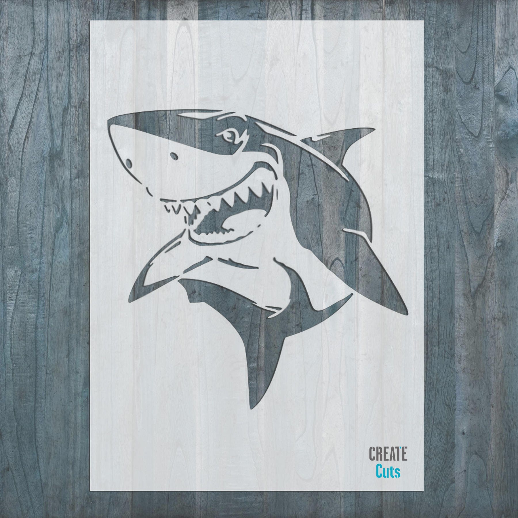 Shark STENCIL for home wall interior decor / reusable wall | Etsy