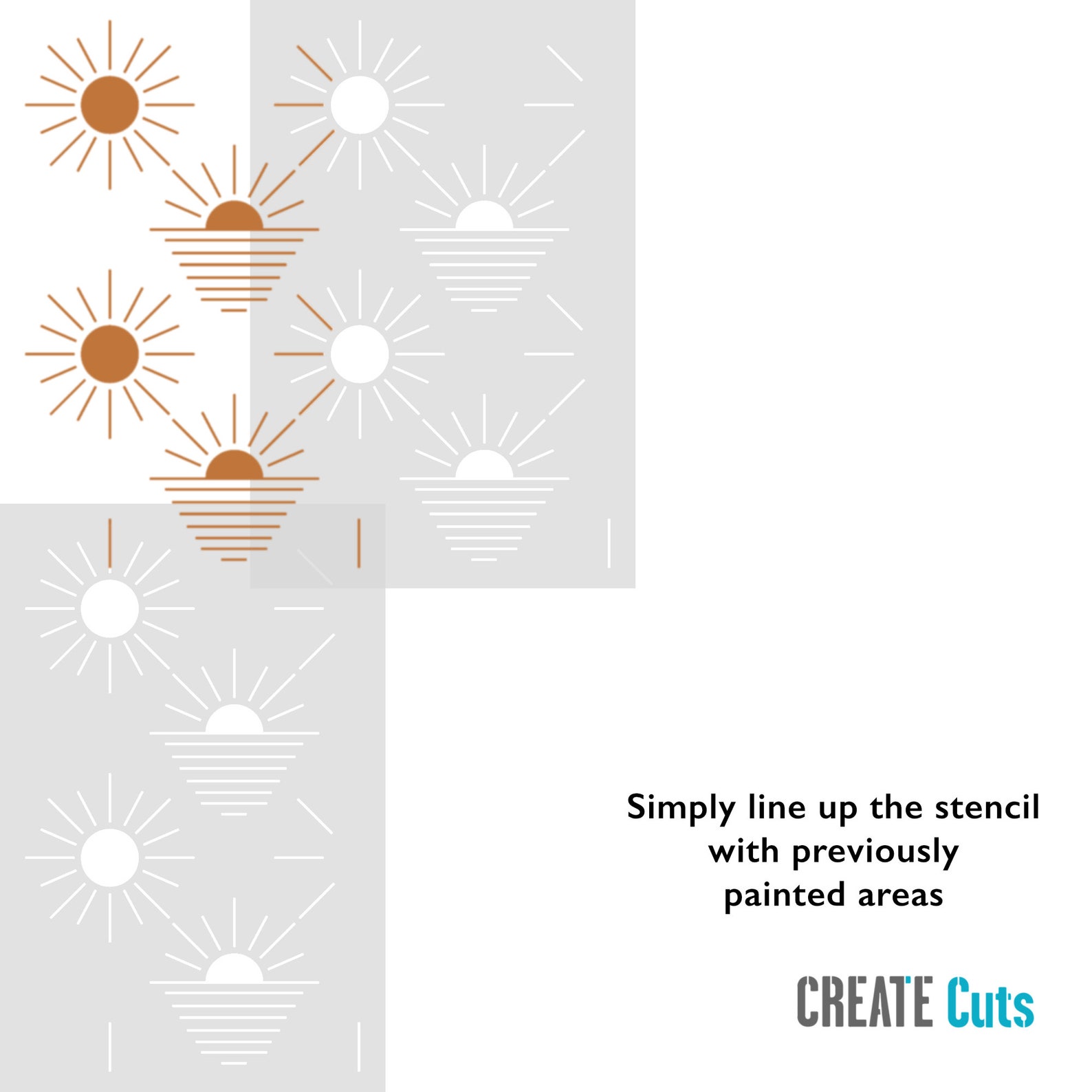 Rising Sun Pattern STENCIL for Floors Walls Patios / Repeat - Etsy