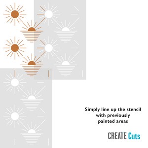 Rising Sun Pattern STENCIL for Floors, Walls, Patios / Repeat Reusable ...