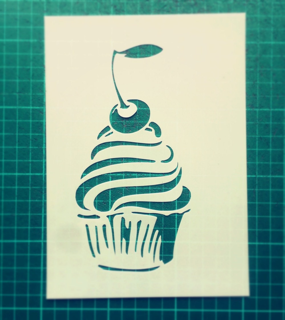 Cupcake STENCIL / Home Kitchen Interior Decor / Sweet Cake Stencil ...