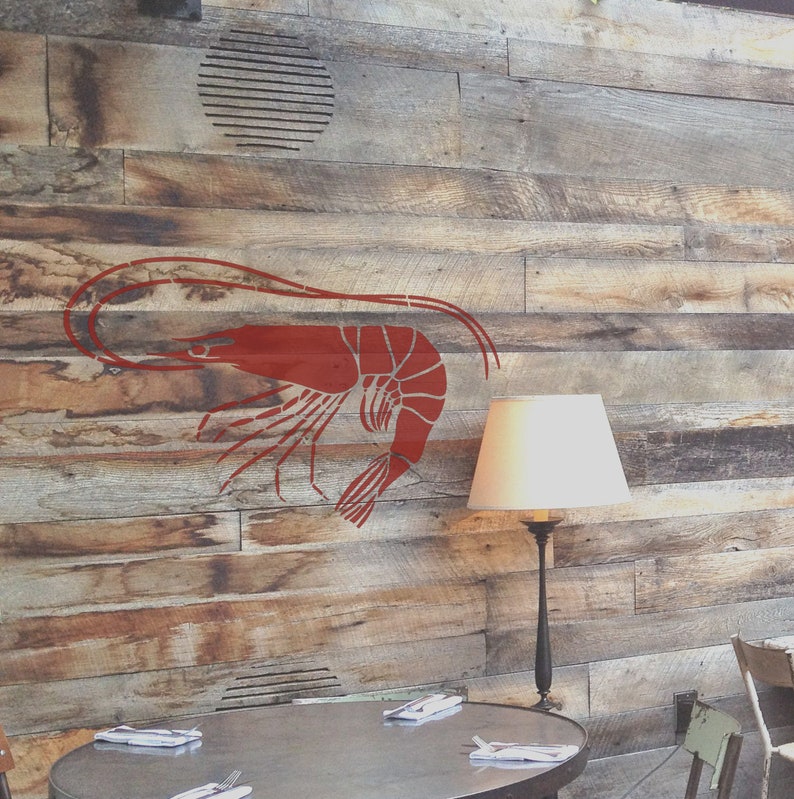 Shrimp STENCIL for Home Wall Interior Decor / Airbrushing / - Etsy