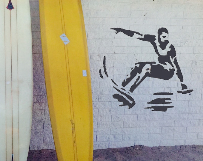 Surfing Man STENCIL Interior Decor Surfer Template Board Waves Craft - Etsy