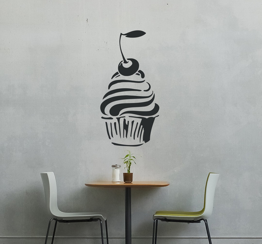 Cupcake STENCIL / Home Kitchen Interior Decor / Sweet Cake Stencil ...