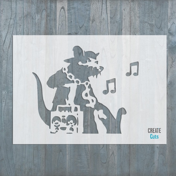 Banksy Music Rat STENCIL Ghetto Rat Wall Art Airbrushing | Etsy
