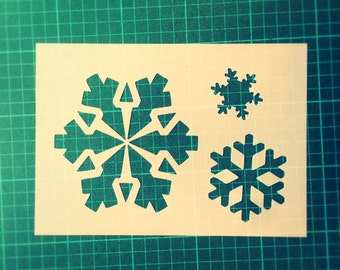 Snowflakes Stencil by Studior12 Fanciful Winter Snow Art Reusable Mylar ...