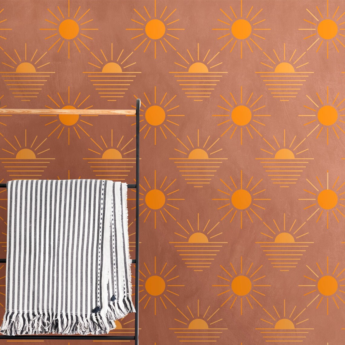 Rising Sun Pattern STENCIL for Floors Walls Patios / Repeat - Etsy