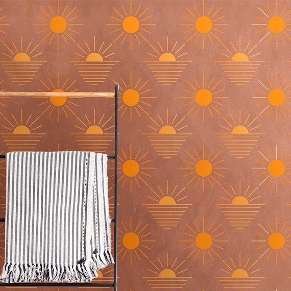 Rising Sun Pattern STENCIL for Floors Walls Patios / Repeat - Etsy