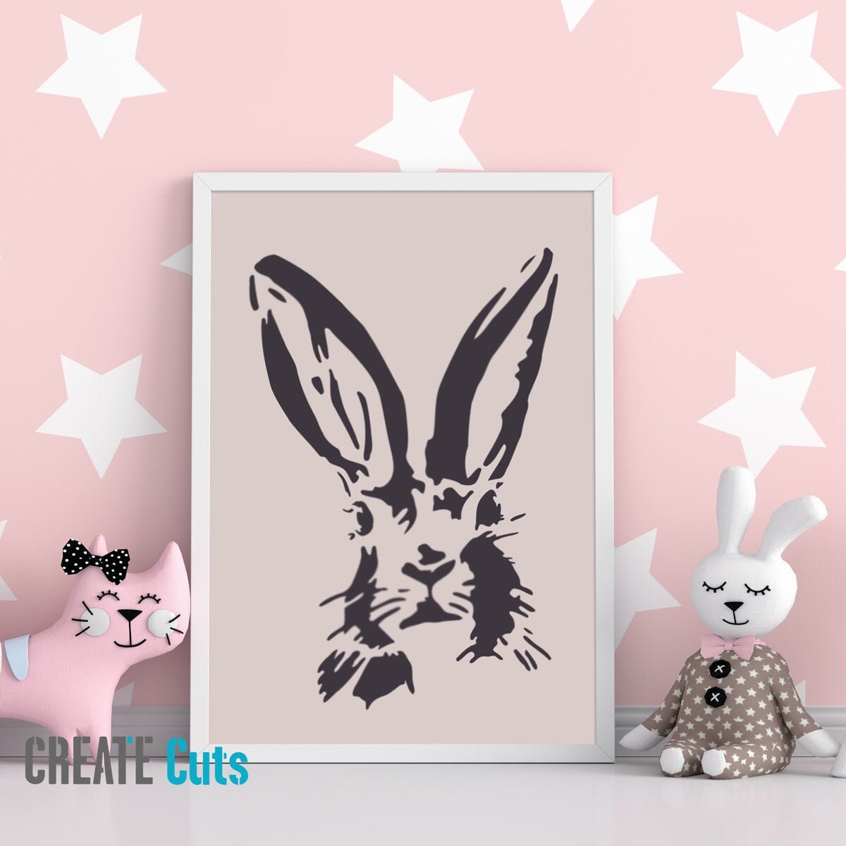 Hare Reusable STENCIL for Home Wall Interior Decor / Not a Decal ...