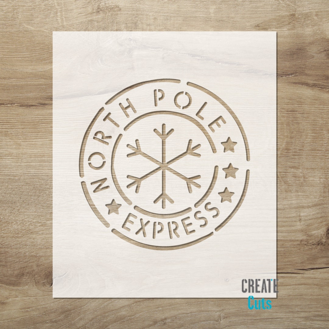 North Pole Express Stamp STENCIL / Christmas Decor Ideas / Santa Letter ...