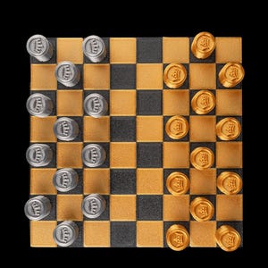 3D Printed Checkers Set | Foldable Geometric Board Game - Etsy