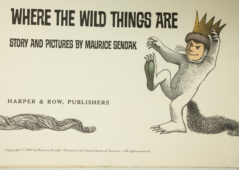 Where the Wild Things Are by Maurice Sendak ©1963 - Etsy