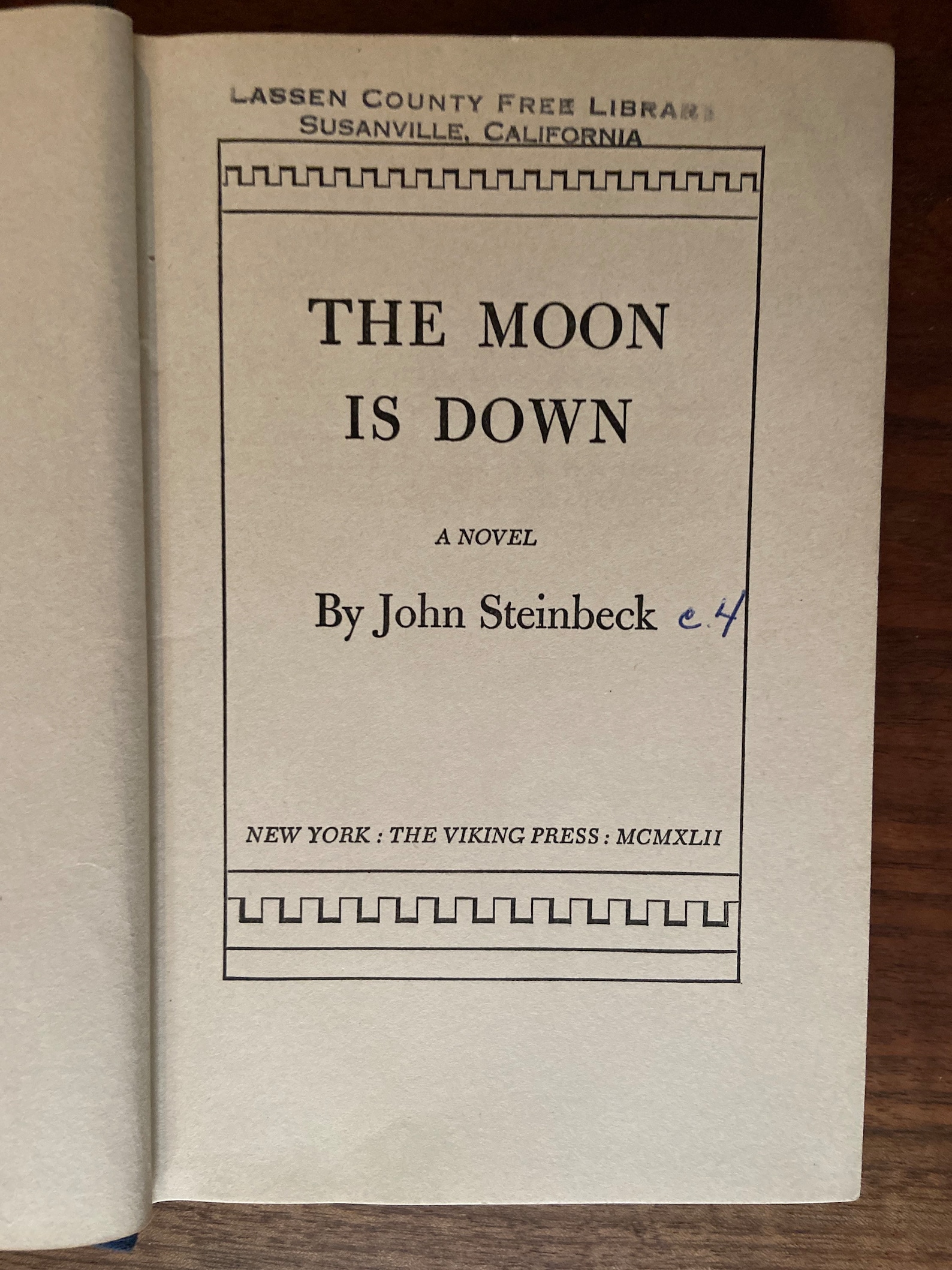 The Moon is Down by John Steinbeck, ©1942 - Etsy