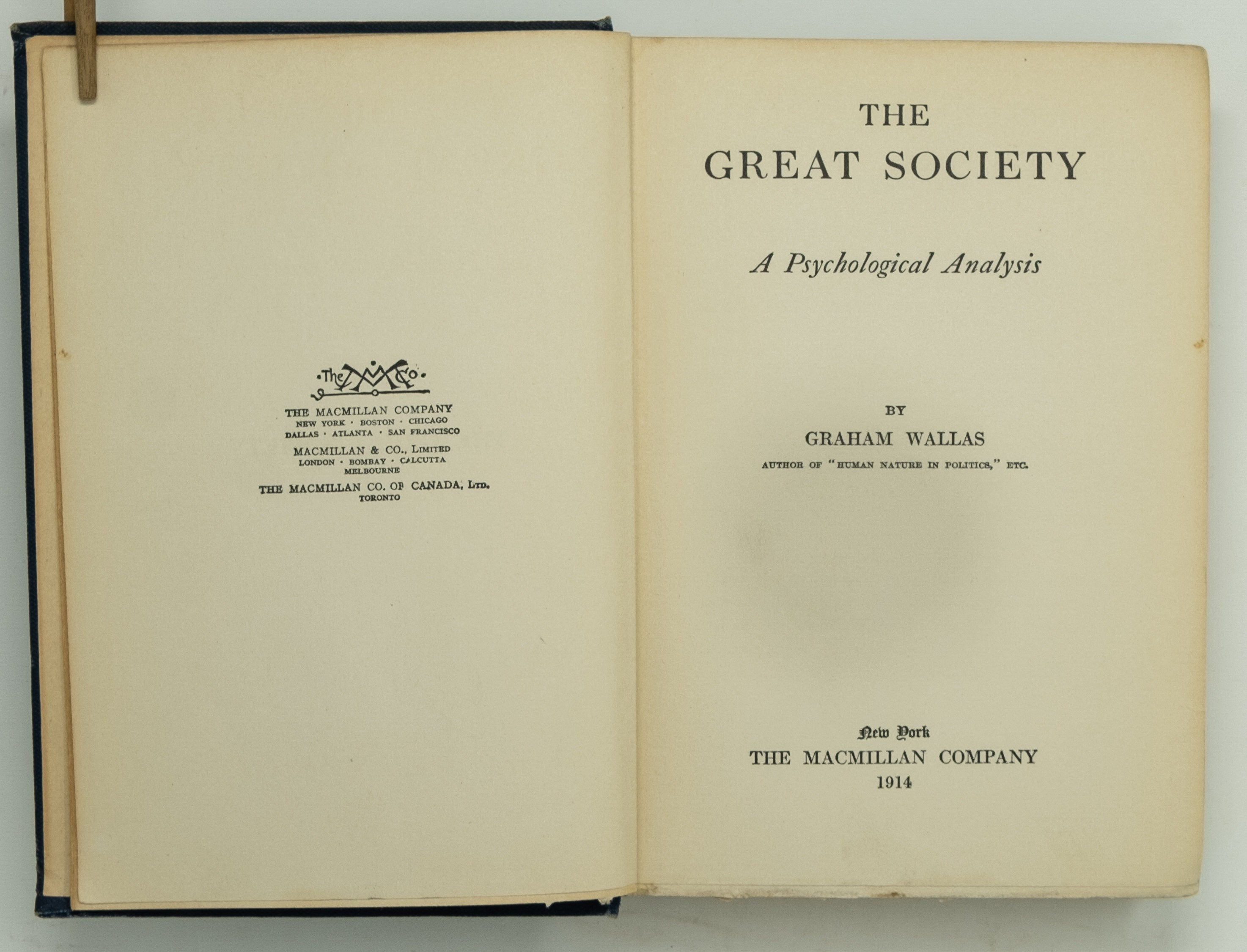The Great Society by Graham Wallas ©1914 | Etsy