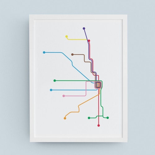 Chicago CTA Map - Etsy