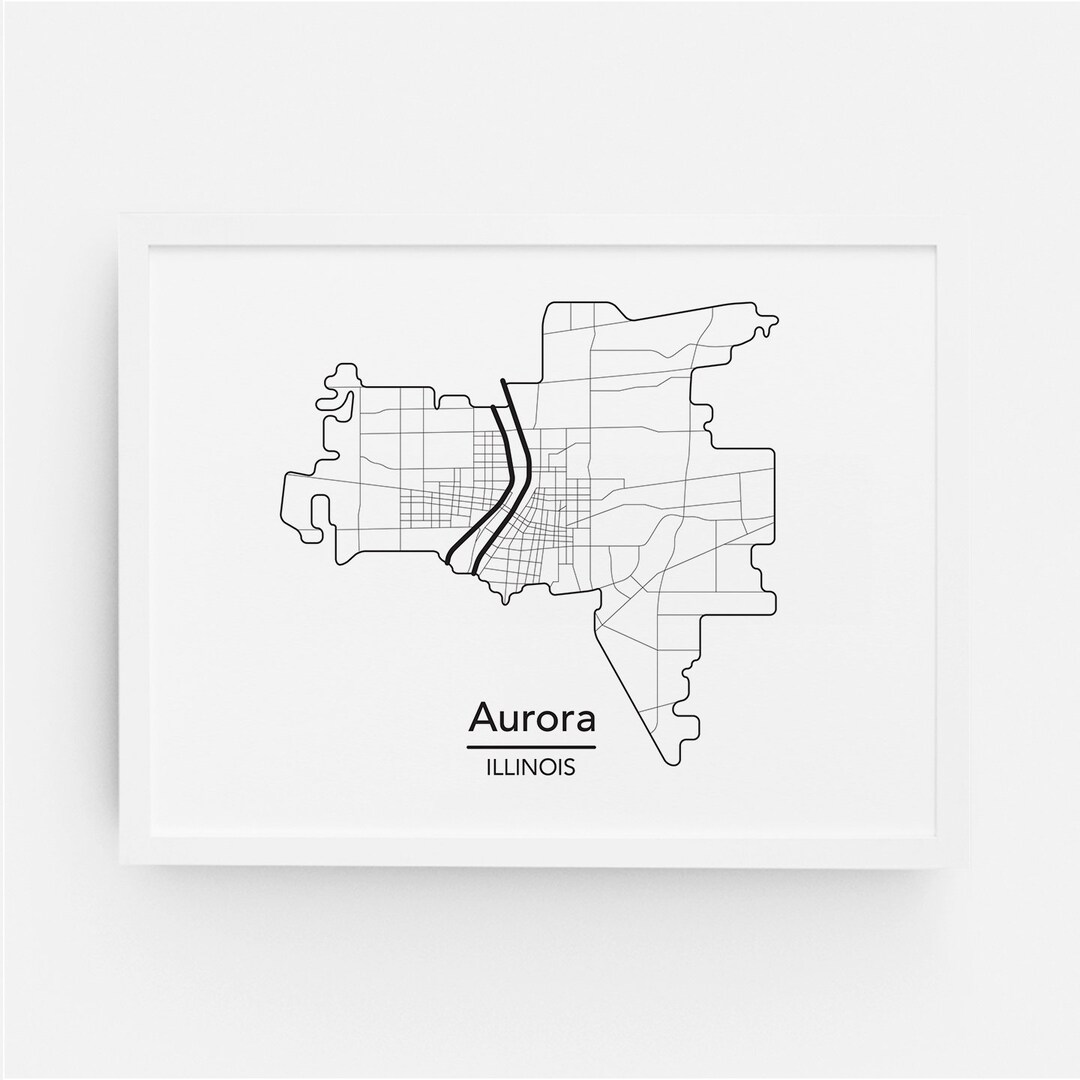 Aurora Illinois City Map Thiscitymaps - Etsy