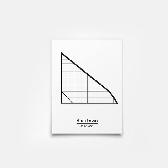 Bucktown Chicago Neighborhood Map Thiscitymaps | Etsy