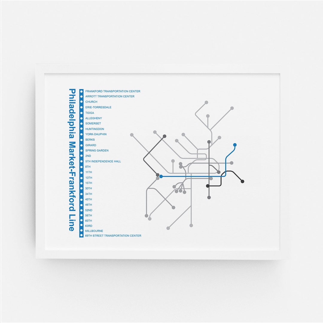 Philadelphia Transit Map Market Frankford Map Blue Line Train ...