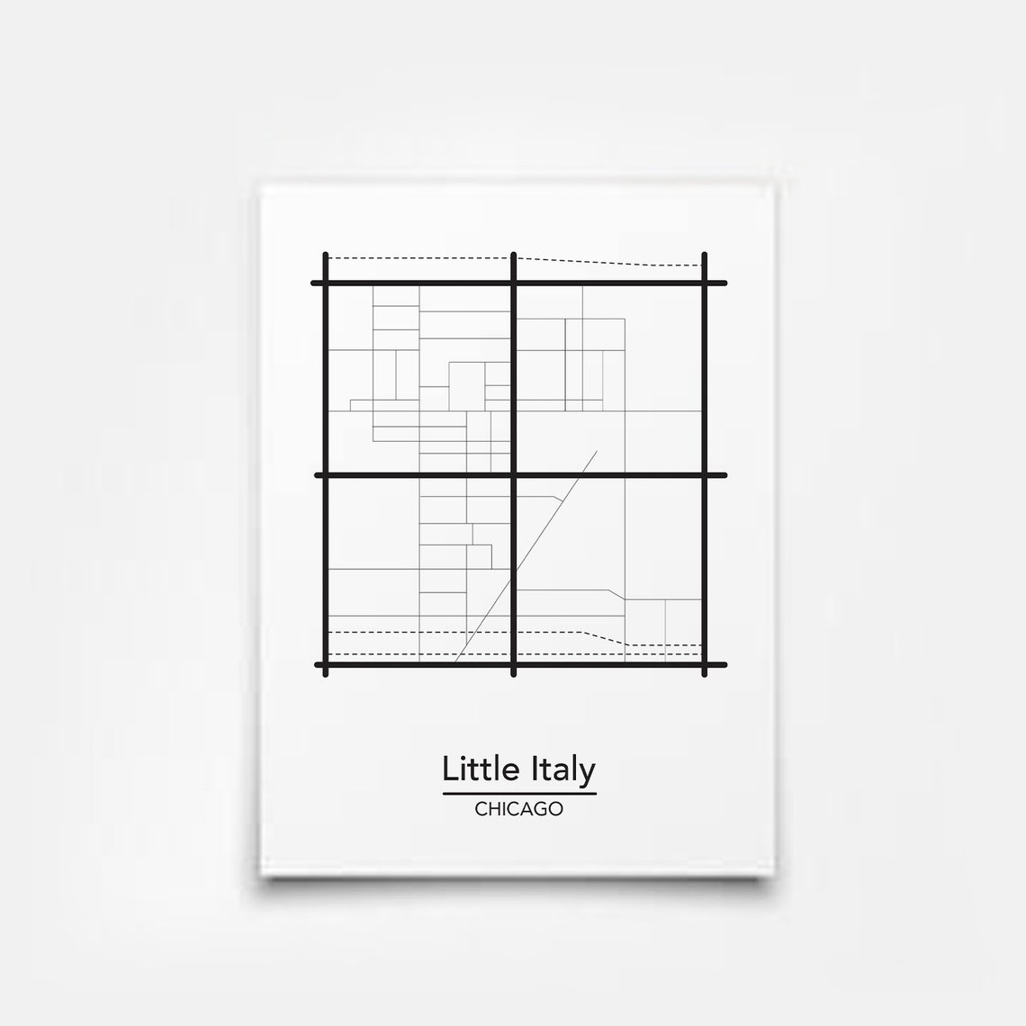 Little Italy Chicago Neighborhood Map Thiscitymaps - Etsy