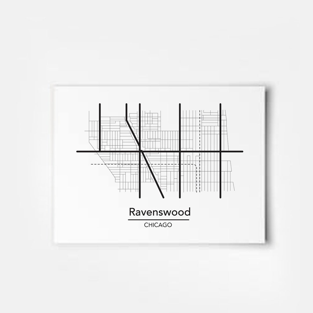 Ravenswood Chicago Neighborhood Map Thiscitymaps - Etsy