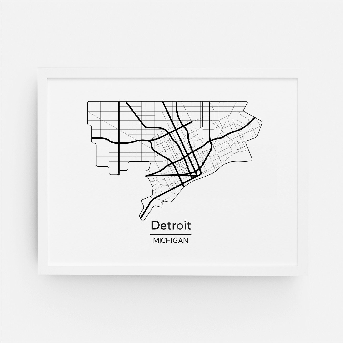 Detroit Michigan City Map Thiscitymaps - Etsy