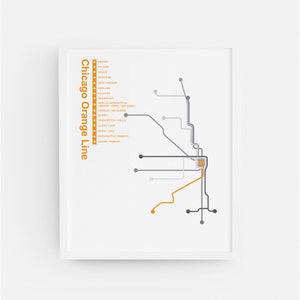 Chicago Blue Line CTA Transit Map Thiscitymaps - Etsy