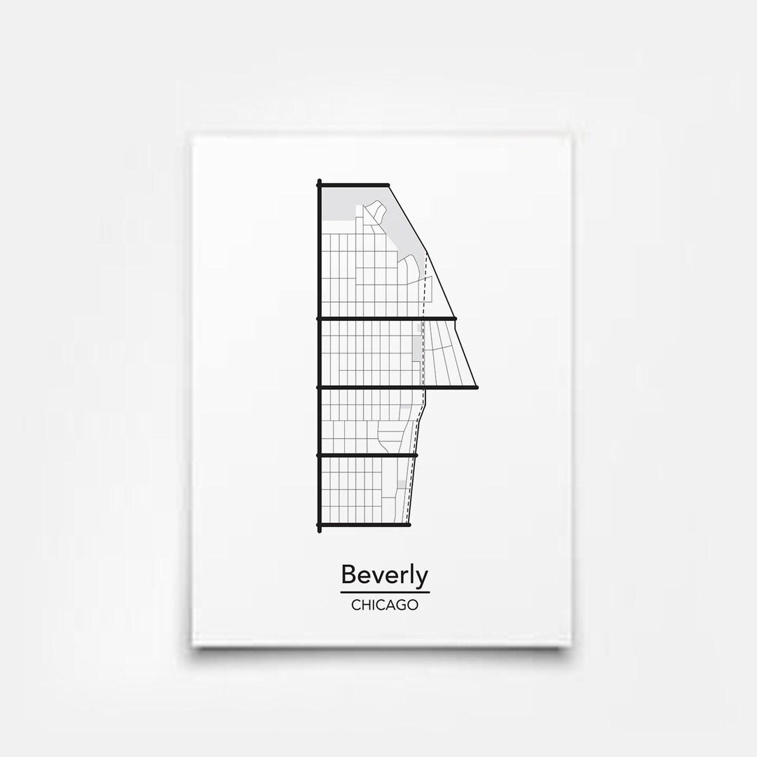 Beverly Chicago Neighborhood Map Thiscitymaps - Etsy
