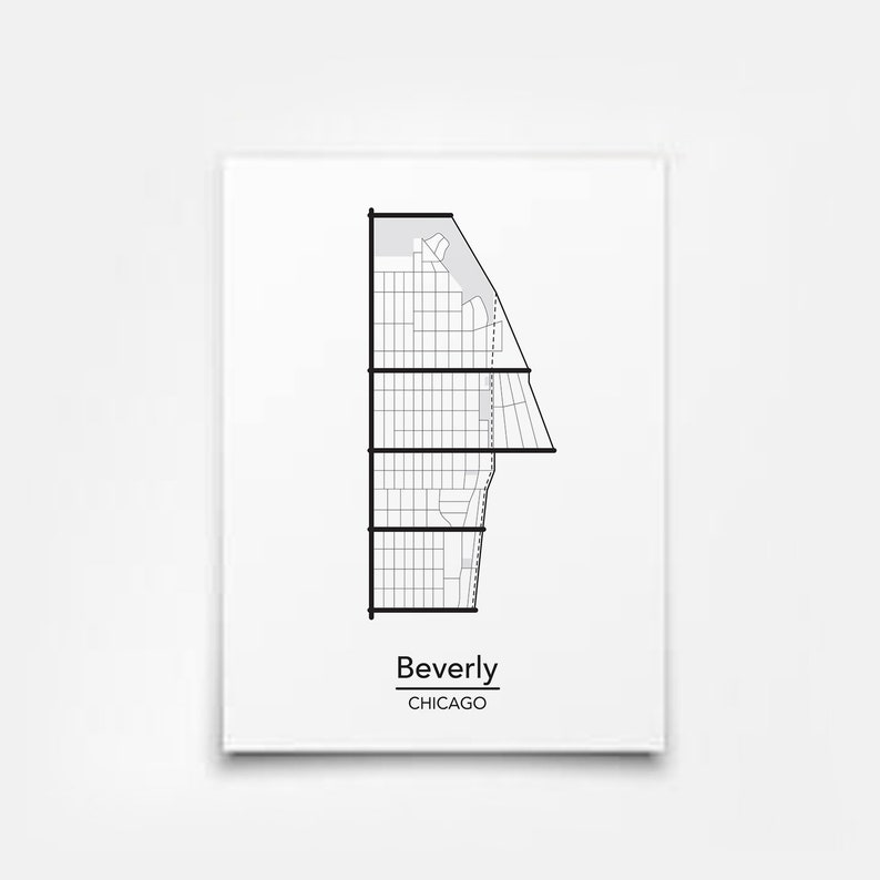 Beverly Chicago Neighborhood Map Thiscitymaps - Etsy