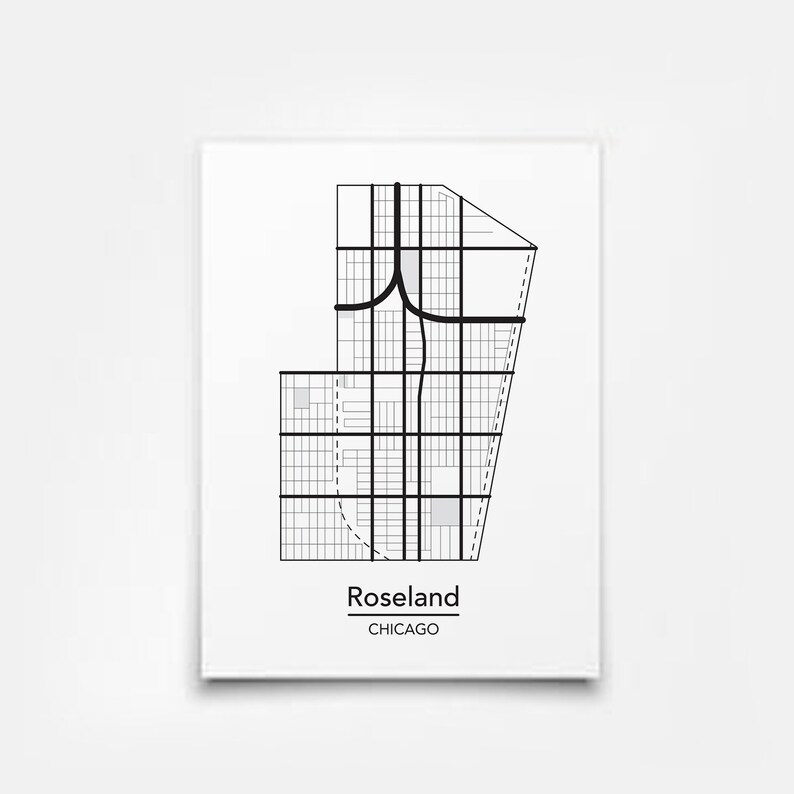Roseland Chicago Neighborhood Map Thiscitymaps - Etsy