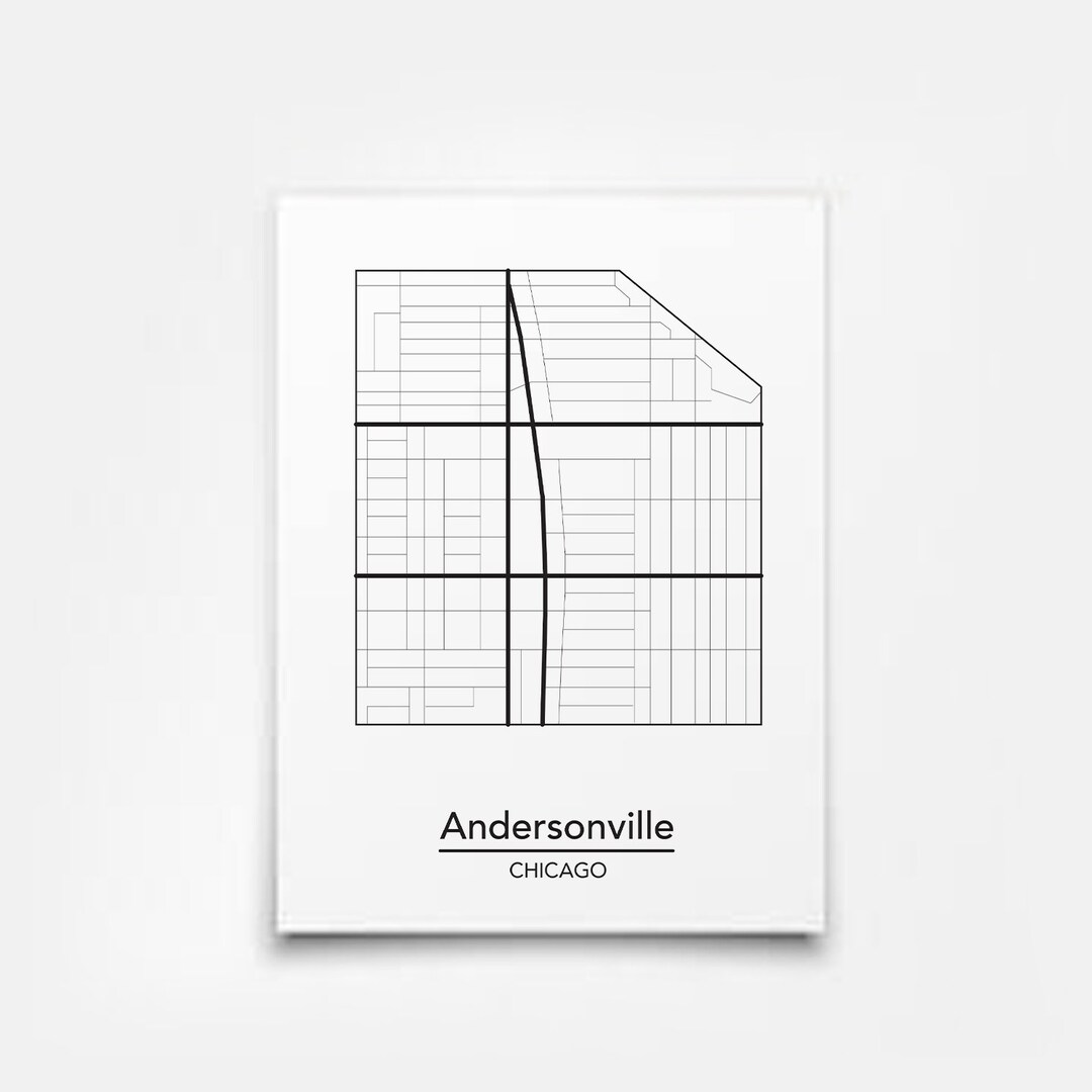 Andersonville Chicago Neighborhood Map Thiscitymaps - Etsy