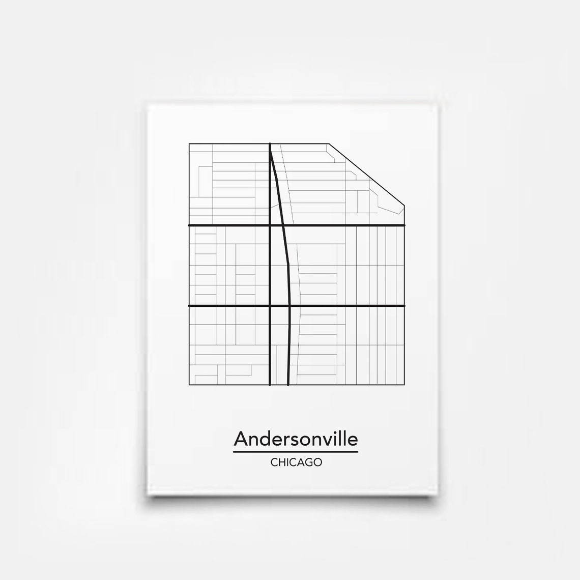 Andersonville Chicago Neighborhood Map Thiscitymaps - Etsy